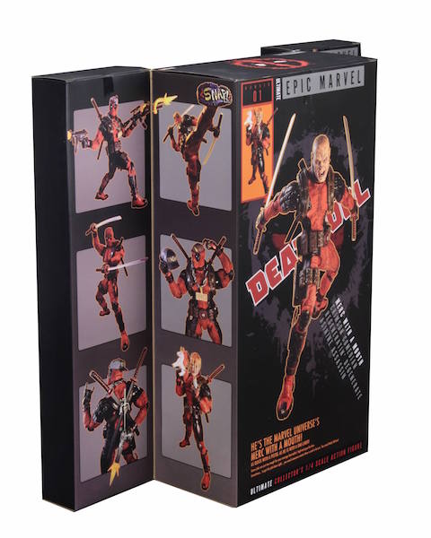 NECA Toys Marvel Classics Ultimate Deadpool 1/4" Scale Figure Packaging ...