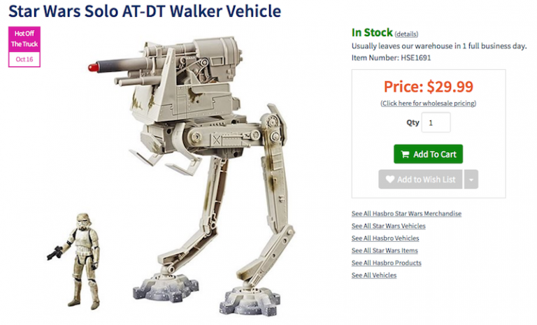 Hasbro Star Wars Solo AT-DT Walker Vehicle Available Now On ...
