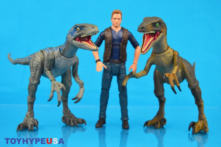 Mattel - Jurassic World Amber Collection Owen Grady & Velociraptor Blue ...