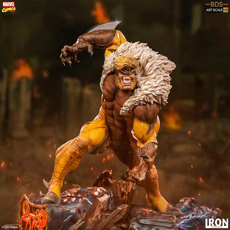 Iron Studios - Marvel Comics X-Men Art Scale 1/10 Sabretooth Statue Pre ...
