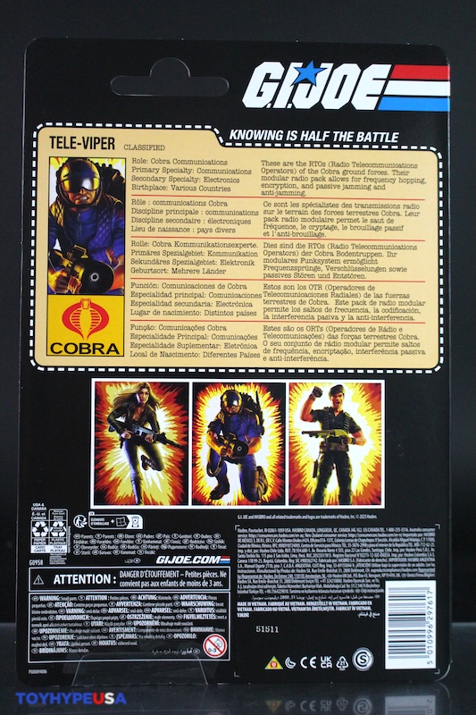 Hasbro G.I. Joe Classified Series 6" Retro Collection Tele-Viper Figure ...