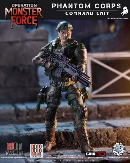 Fresh Monkey Fiction Operation: Monster Force Season Zero Phantom Corps Command Unit 1/12 Scale ...